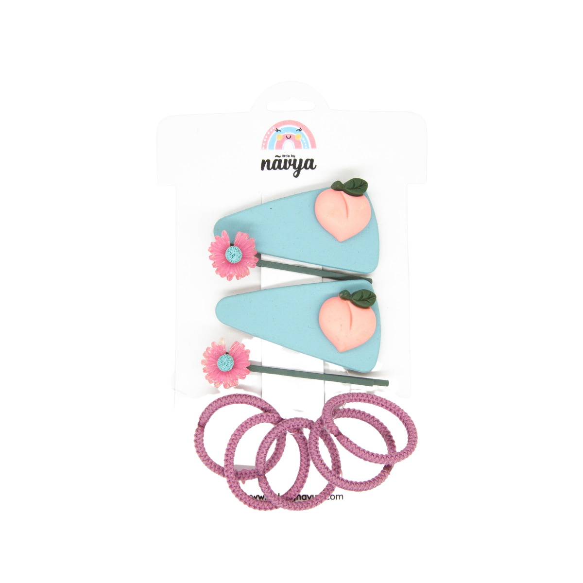 Beachy Peachy Set of 3 Tic Tac Hair Clips, Hair Pins and Rubberband ...