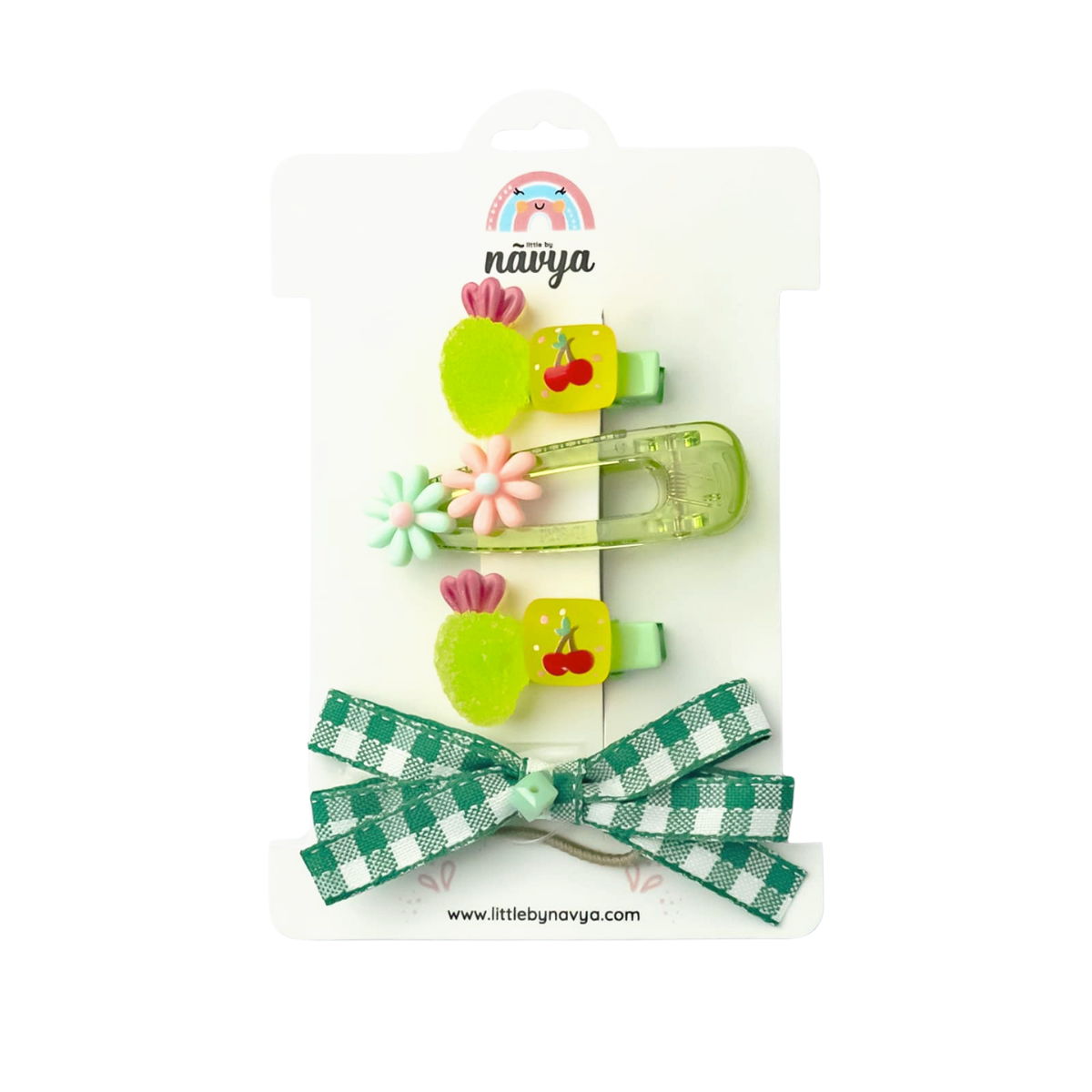 The Green Grunge Set of 3 Tic Tac Hair clips and bow band (2-7 years ...